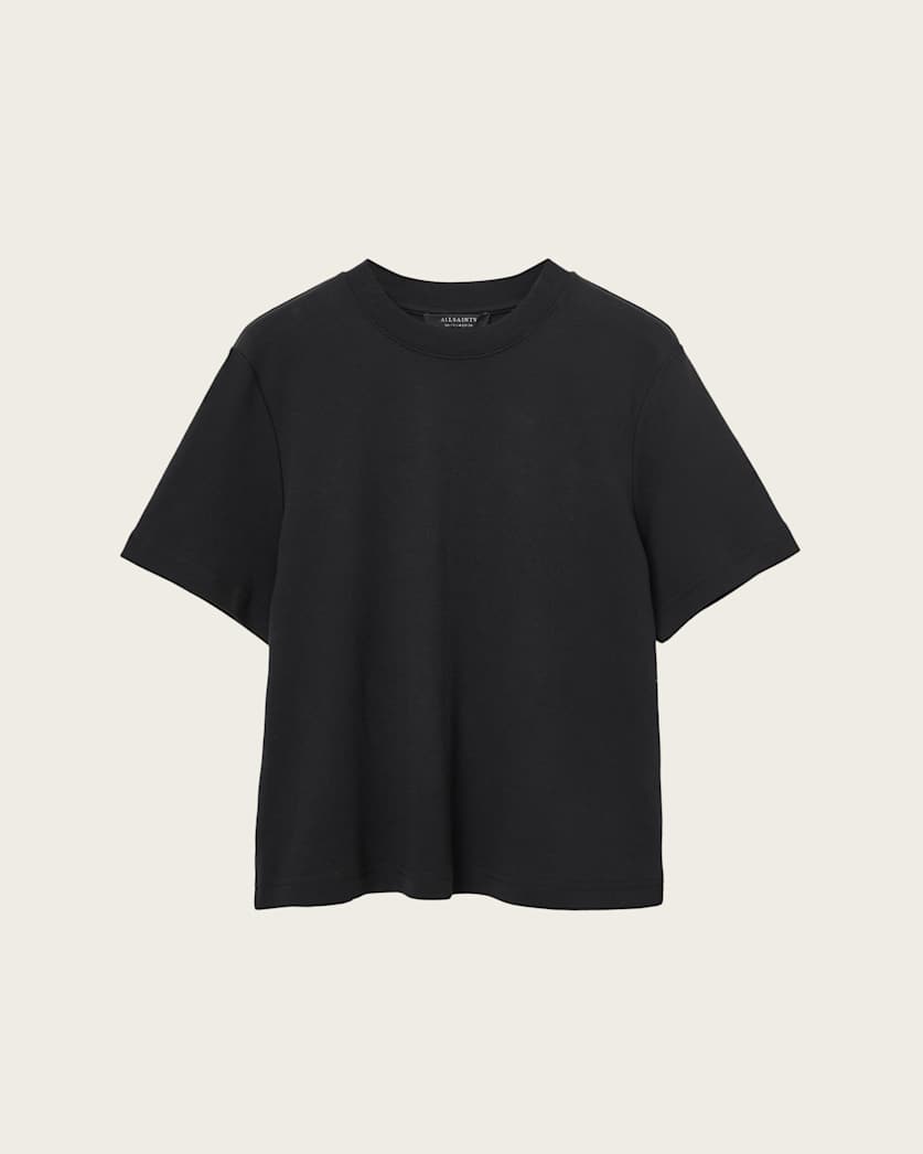 Lisa Boxy Crew Neck T-Shirt Black | ALLSAINTS